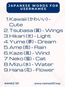 121+ Japanese Words for Usernames [Cute, Cool, and Aesthetic] - NAMES 101