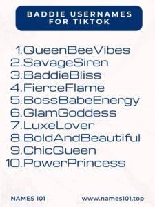 99+ Baddie Usernames for Tiktok [Funny, Cute, Aesthetic] - NAMES 101